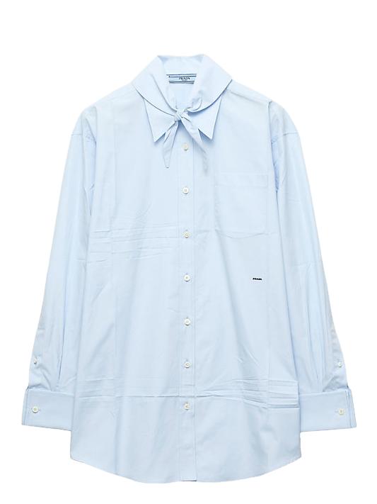PRADA Prada Embroidered Logo Cotton Poplin Shirt